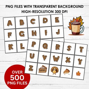 Doodle Letters, Fall Alphabet Commercial Use Clipart for Digital ...