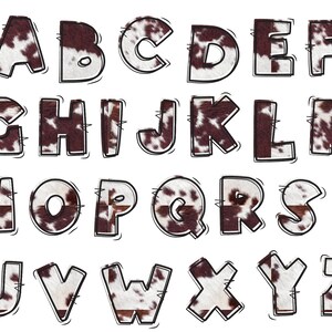 Cowgirl Alphabet Doodle Letters, Bulletin Board Letters, Coastal ...