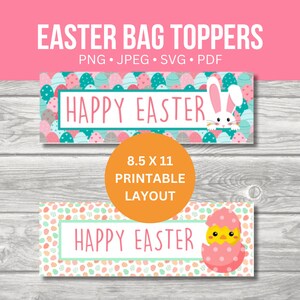 Easter Bag Topper, Printable Easter Basket Tags, Treat Bag Topper, PYO ...