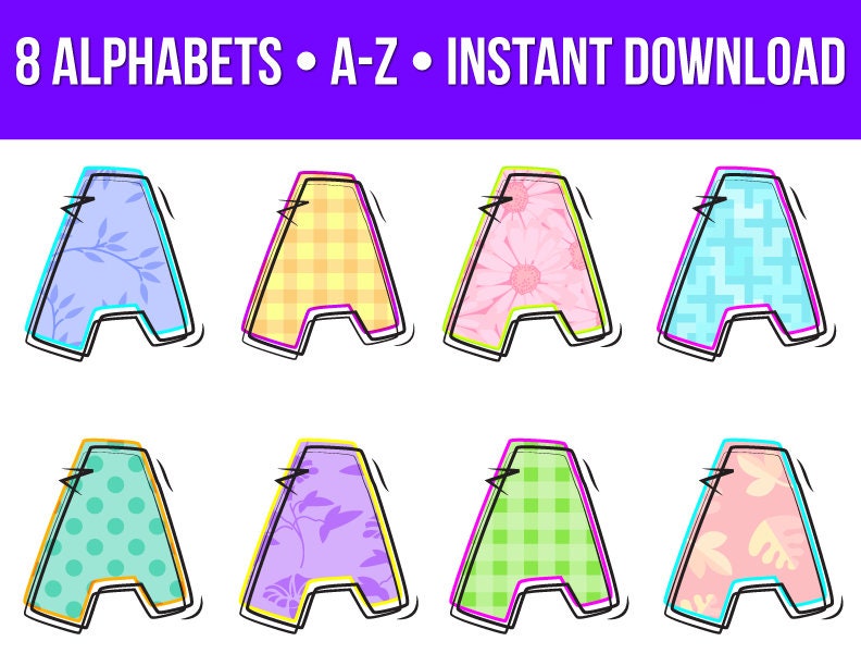 Spring Floral Doodle Letters: PNG Alpha Font - Etsy