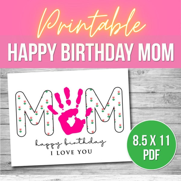 Mom Birthday Handprint Craft - Etsy