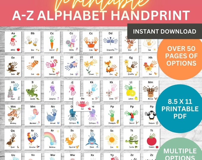 Alphabet Handprint Craft | Alphabet Craft | Alphabet Handprint Book ...