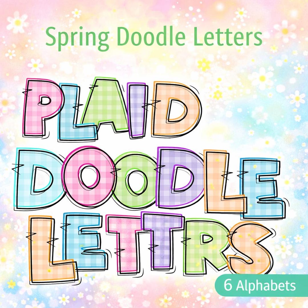 Doodle Letters PNG: Spring Bulletin Board Printable - Etsy
