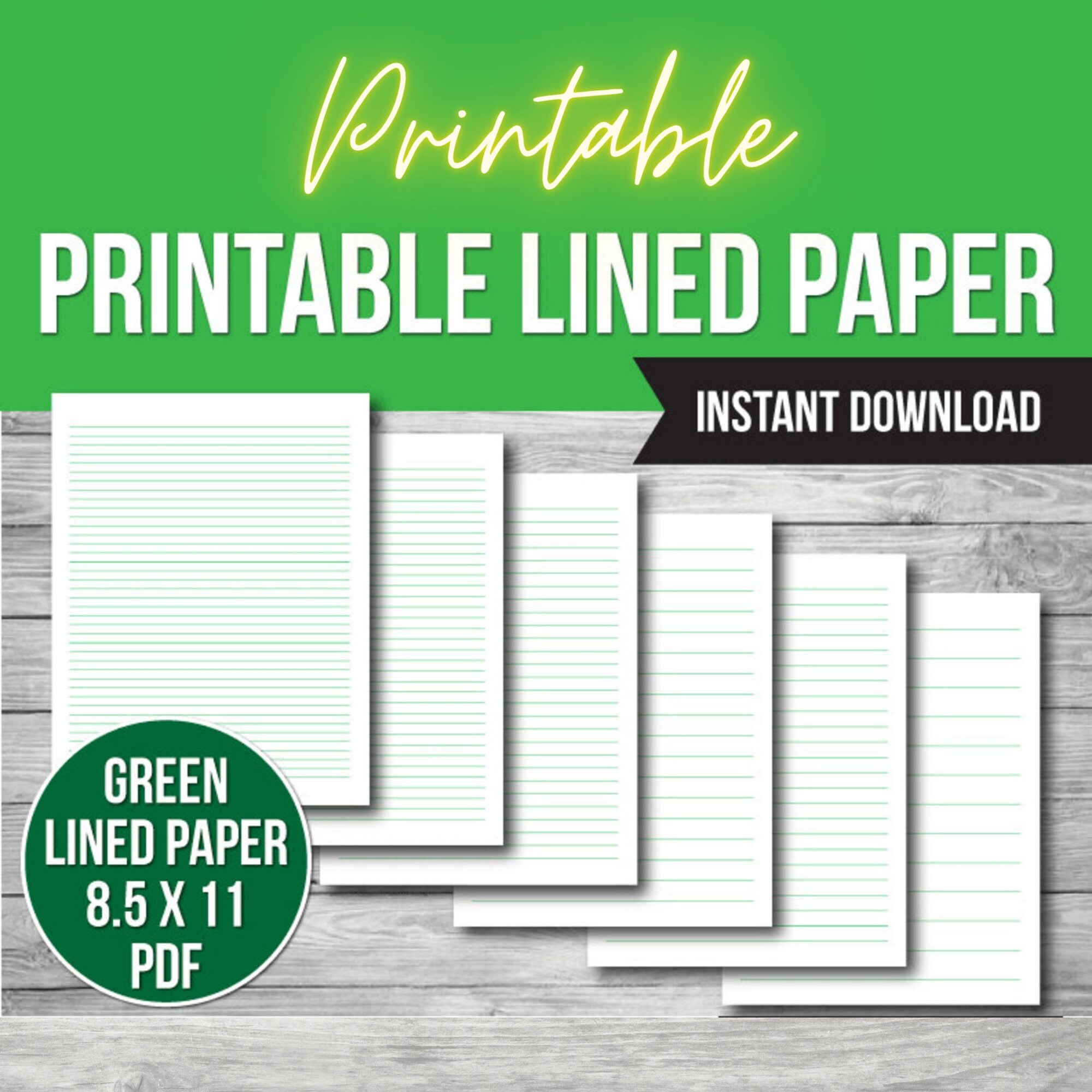 Printable Lined Paper Bundle, Wide Rule College Rule, Notebook Lined ...