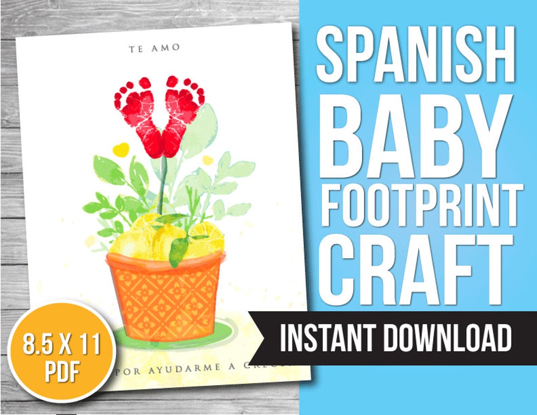 Baby Footprint Art, SPANISH Footprint Keepsake, Baby Footprint Keepsake ...