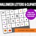Halloween Letters With Clip Art PNG Files, Make Your Own Name, Doodle ...