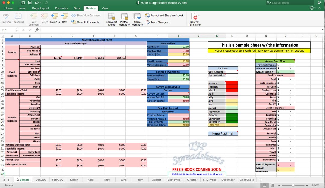 Original Motivational Budget (excel)| Income & Expense Tracker| Zero ...