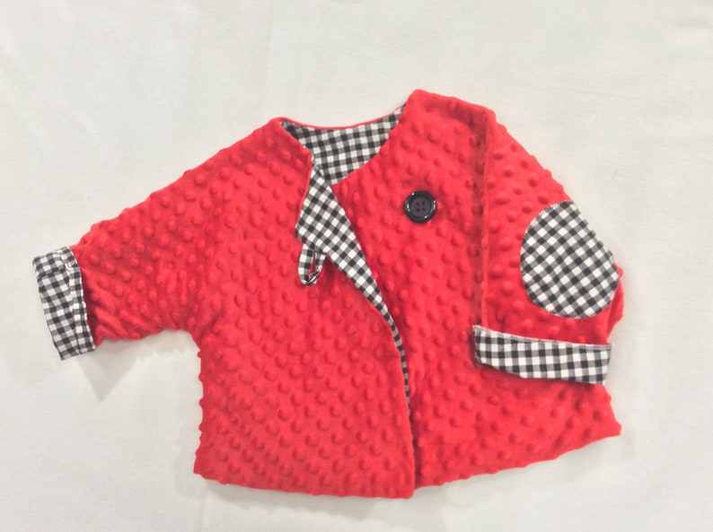 Childrens Red Minky Coat Jacket Personalized Childrens Jacket Red Minky ...