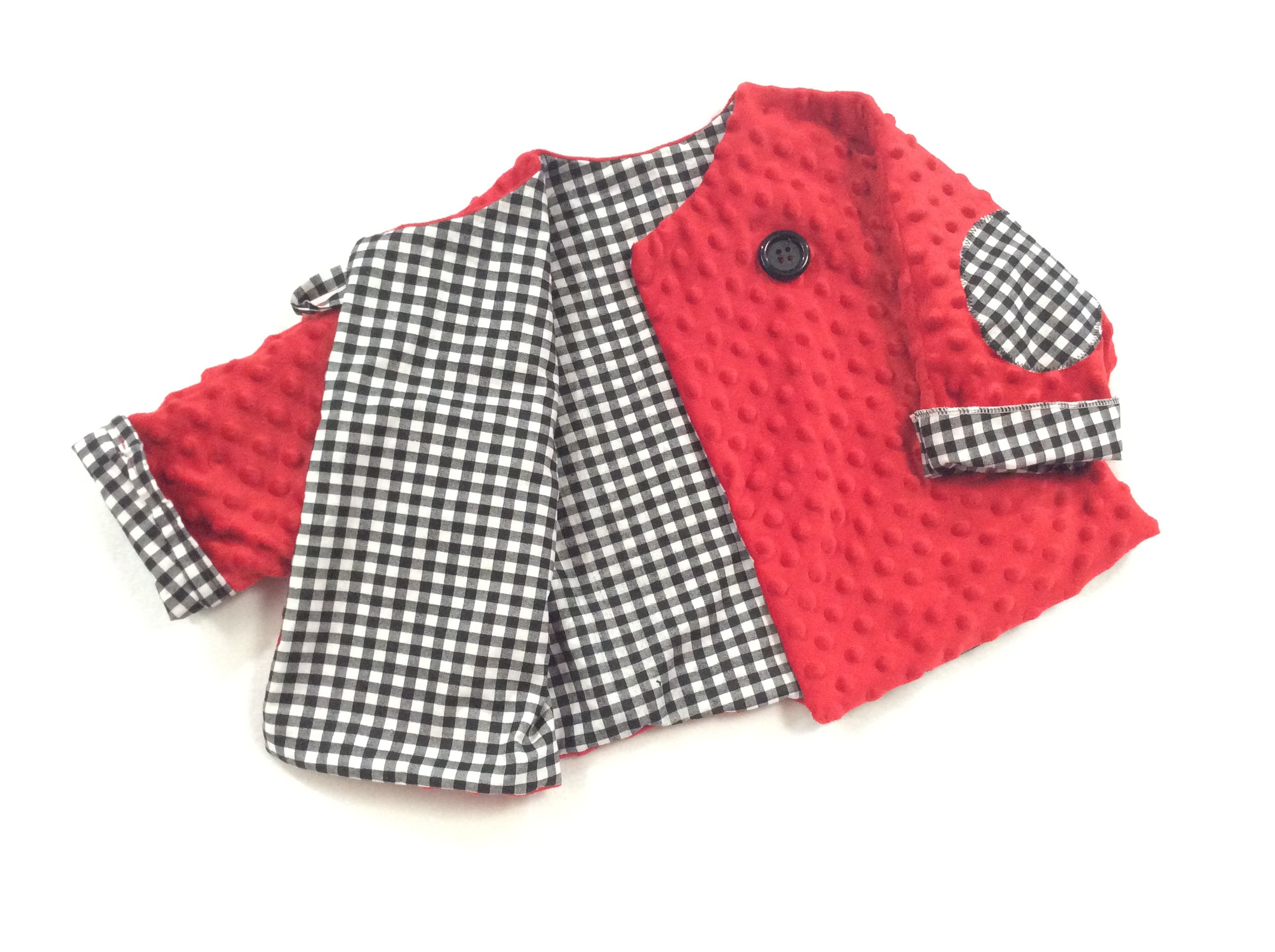 Childrens Red Minky Coat Jacket Personalized Childrens Jacket Red Minky ...
