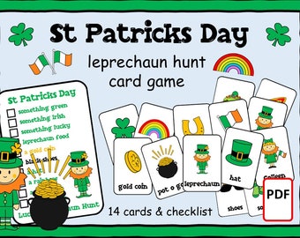 St. Patrick's Day Scavenger Hunt Game St. Patrick's Printable Game for ...