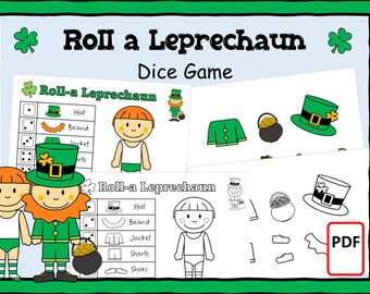 St Patrick's Day Roll the Dice Game Family Game Night Printable Party ...