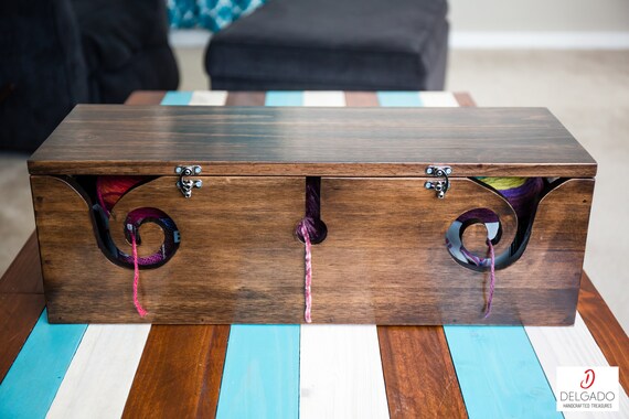Three-compartment Extra Large Wood Yarn Box With 2 Dividers - Etsy