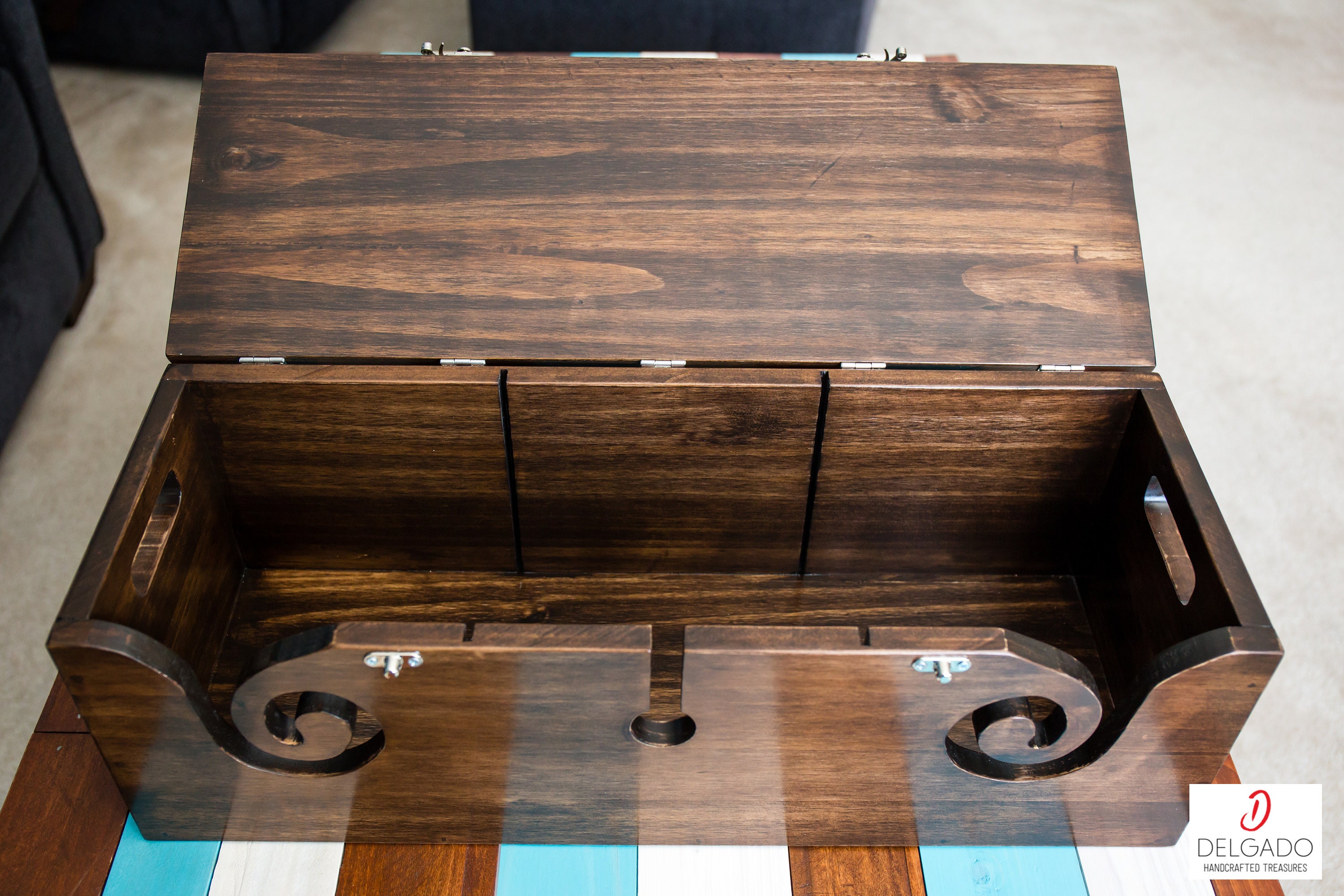 Three-compartment Extra Large Wood Yarn Box With 2 Dividers - Etsy