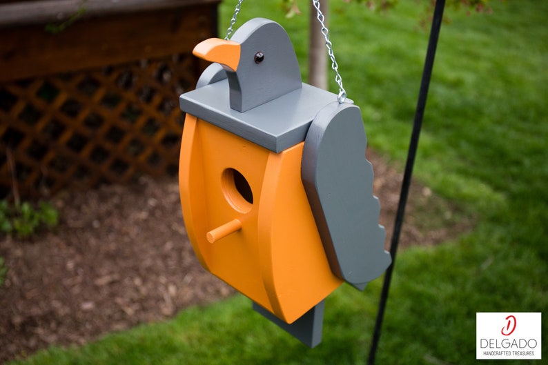 Robin Bird House Birdhouse Hand Painted Solid Wood made to - Etsy