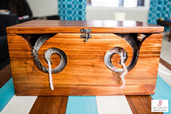 Multipurpose Handmade Wood Yarn Box With Divider Solid Wood - Etsy