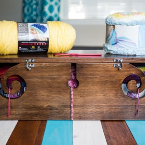 Three-compartment Extra Large Wood Yarn Box With 2 Dividers - Etsy