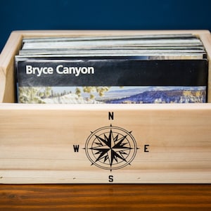 National Park Map Storage Box, Cedar Wood, Custom Vinyl Design, Travel ...