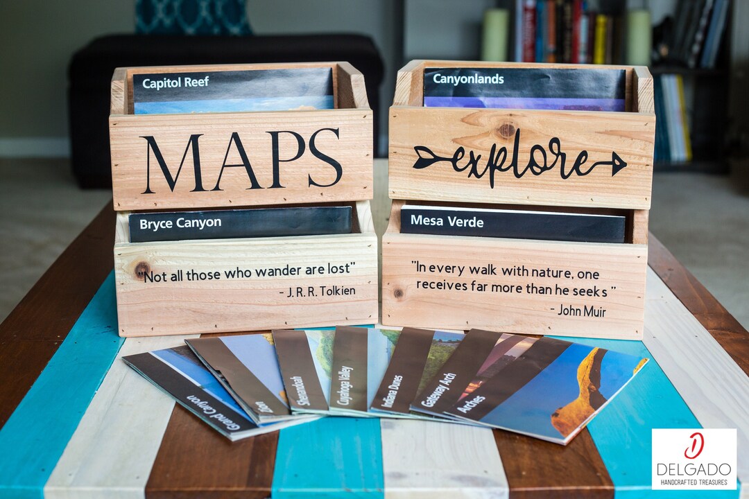 National Park Brochure Map Holder Box Cedar Wood Home Decor - Etsy