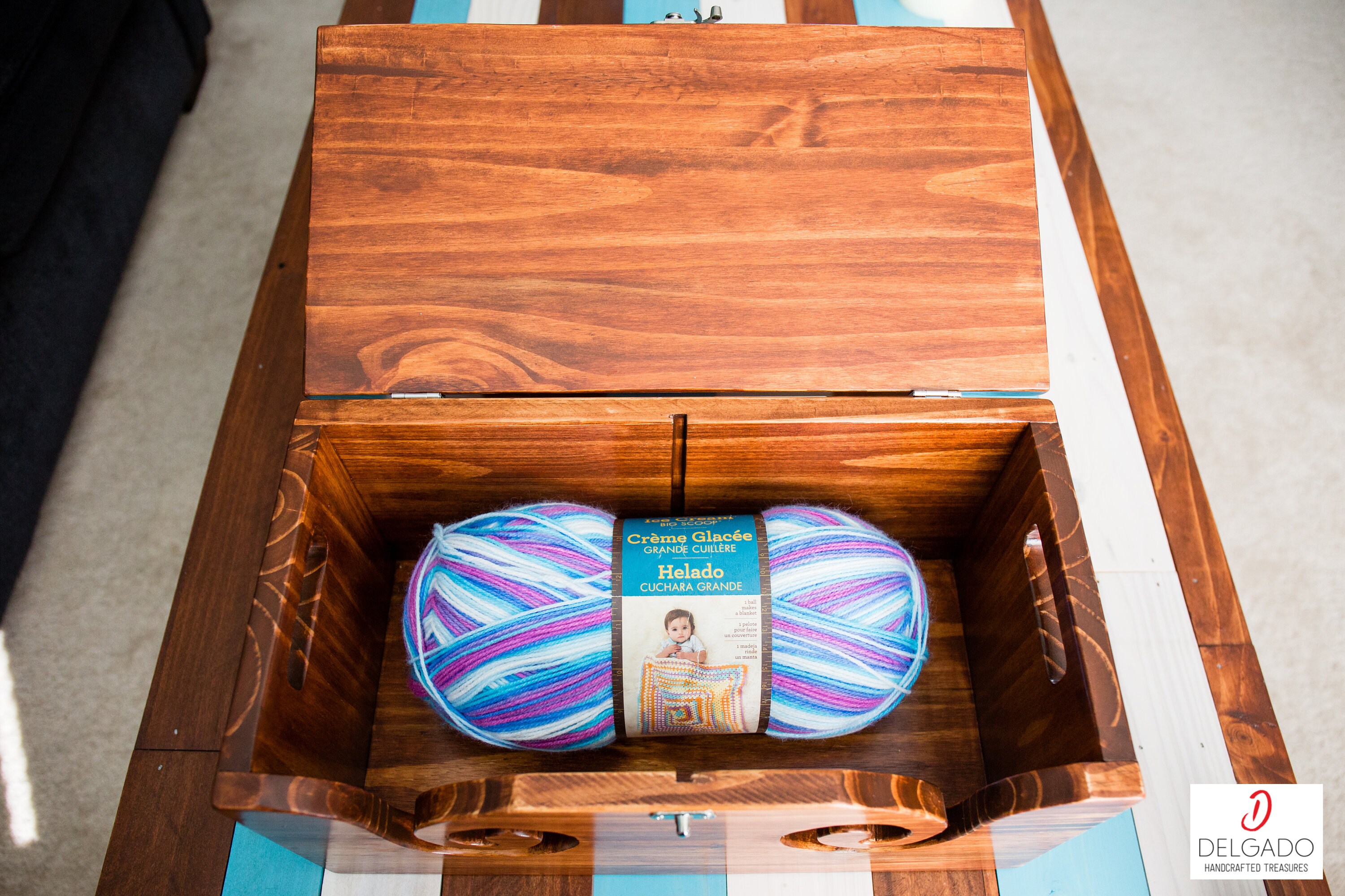 Multipurpose Handmade Wood Yarn Box With Divider Solid Wood - Etsy