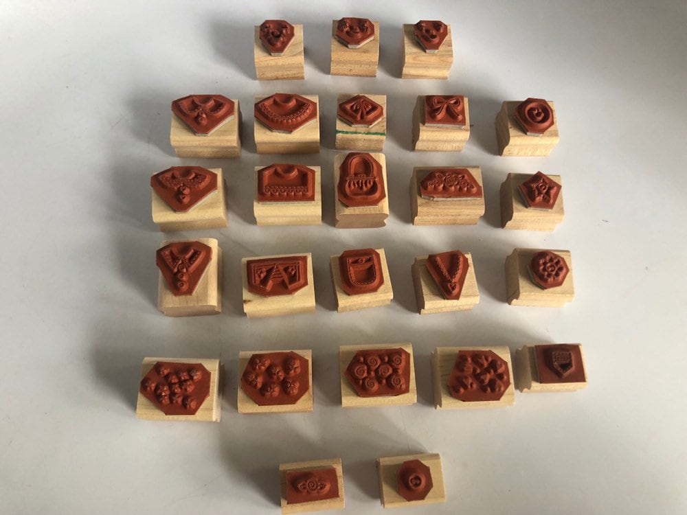 Vintage Rubber Stamp 24 Piece Set - Etsy