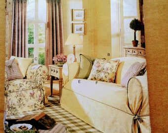Butterick Home Decor Pattern 3877 Sofa, Chair and Ottoman Slipcovers ...