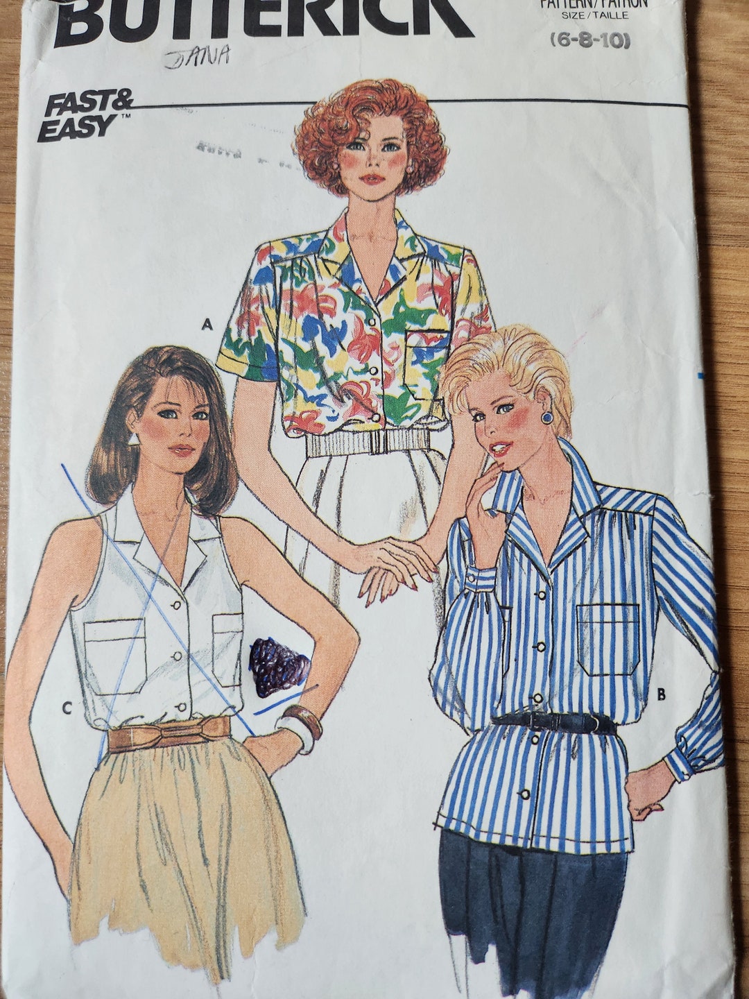 Butterick Fast and Easy Blouse Pattern - Etsy