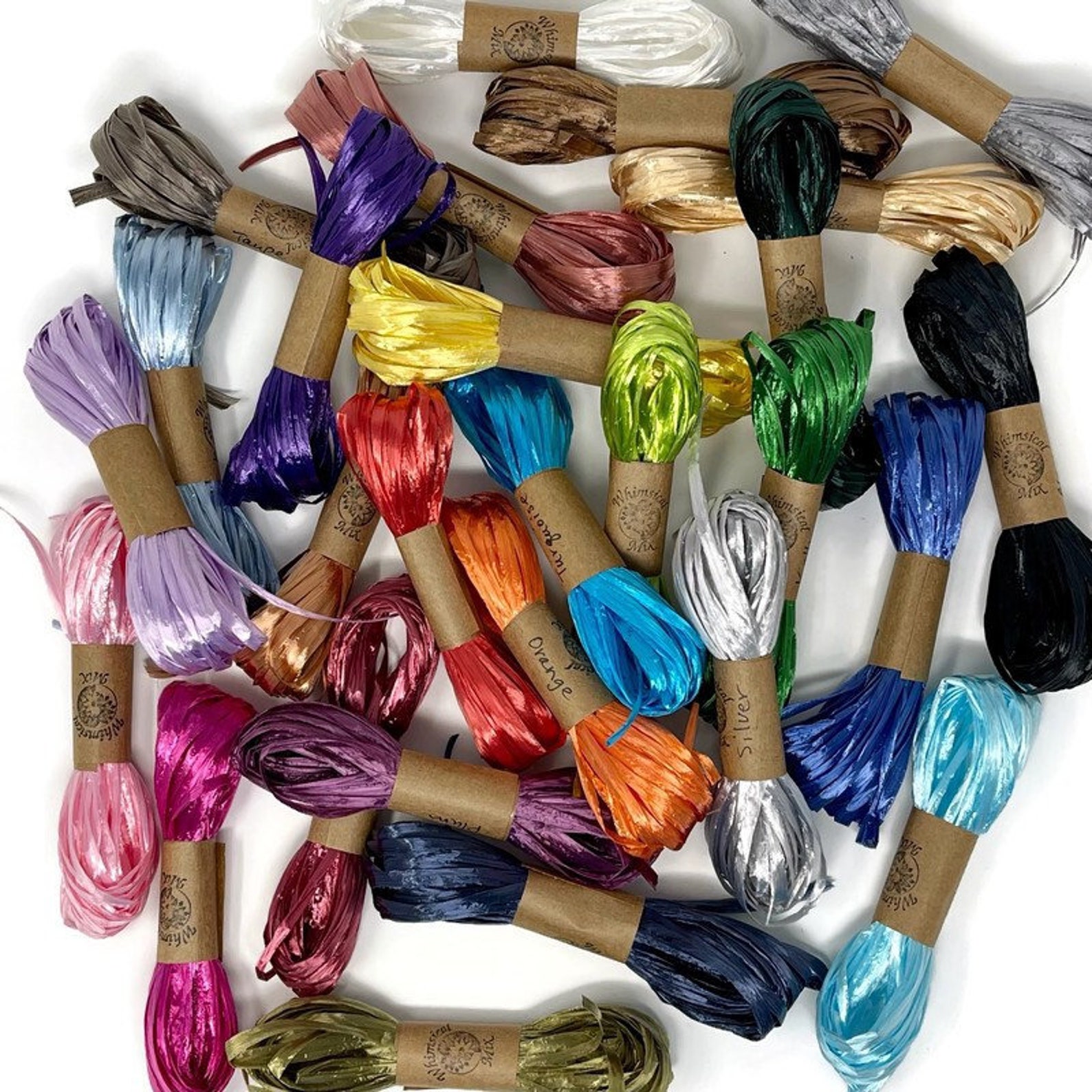 Pearlized Raffia Ribbon 10 Yards Natural Rayon Matte Colored - Etsy