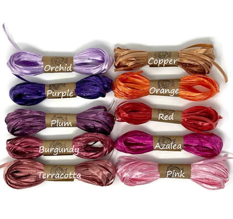 Pearlized Raffia Ribbon 10 Yards Natural Rayon Matte Colored - Etsy