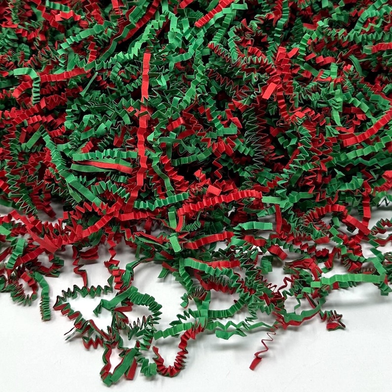 Holiday Crinkle Paper Shred, 4oz for Gift & Product Packaging ...