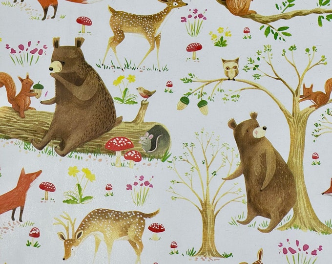 Fairytale Forest Gift Wrap Paper Luxury 30" X 30" Woodland Mushroom ...