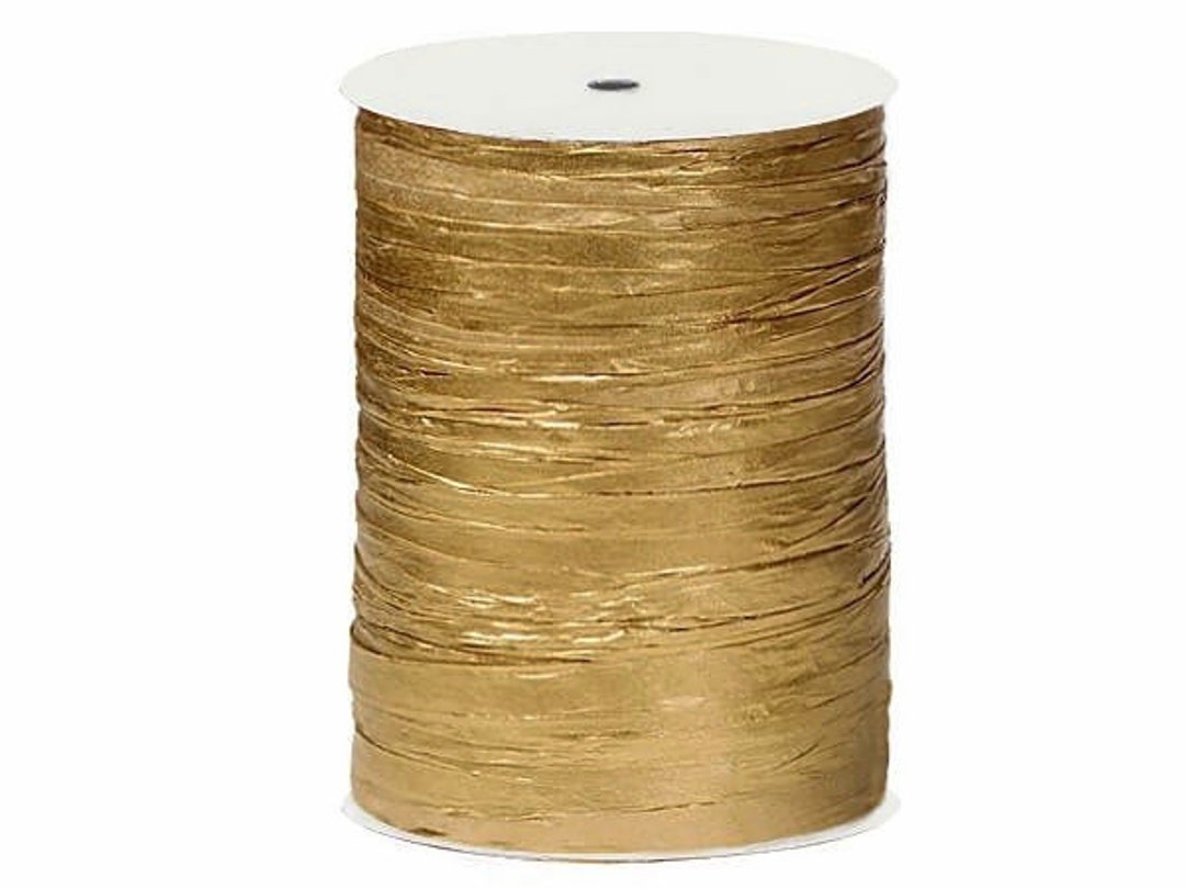 Metallic Gold Paper Raffia Ribbon 100 YDS Party Decor Gift Paper Craft ...