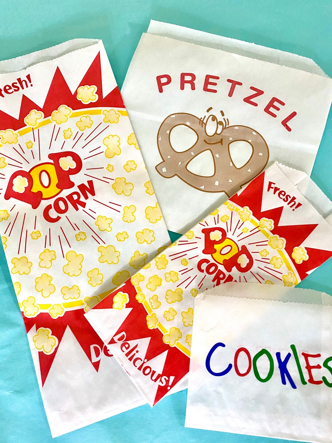 Popcorn Bags Eco-friendly Small or Large Family Movie Night Party Favor ...