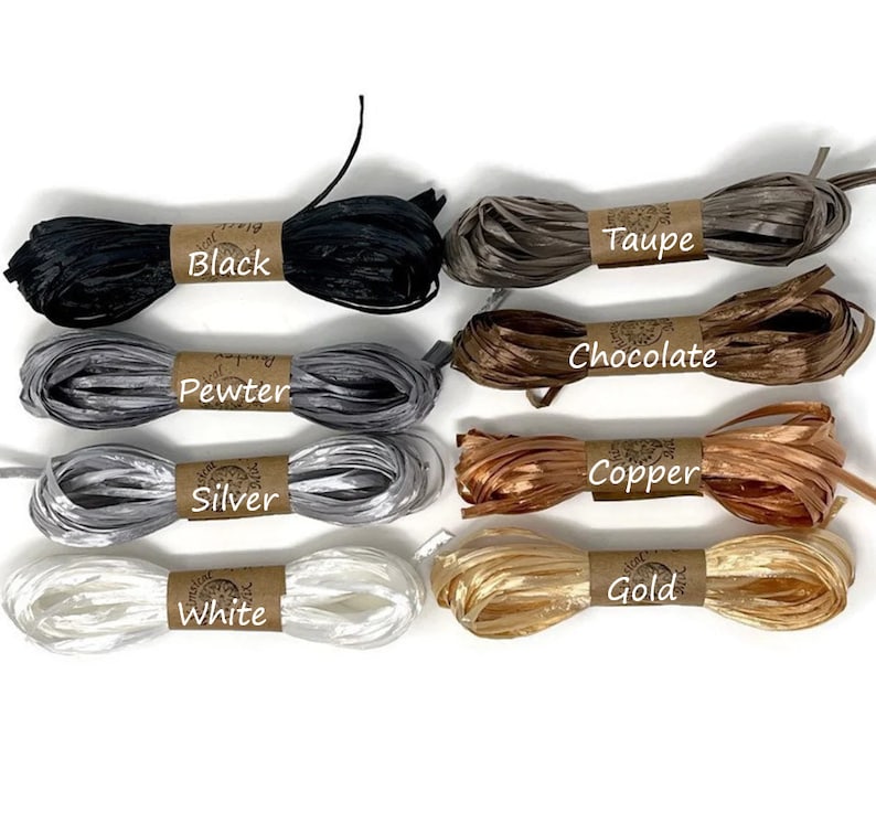 Pearlized Raffia Ribbon 10 Yards Natural Rayon Matte Colored - Etsy