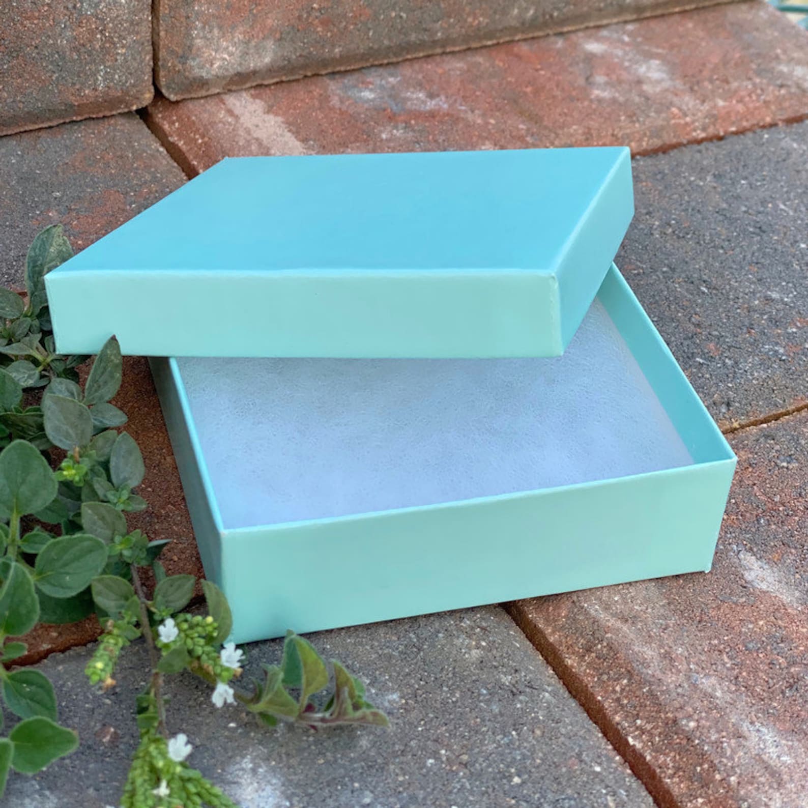 Teal Blue Jewelry Box Cotton Filled Gift Boxes 3 1/2 X 3 1/2 X - Etsy.de