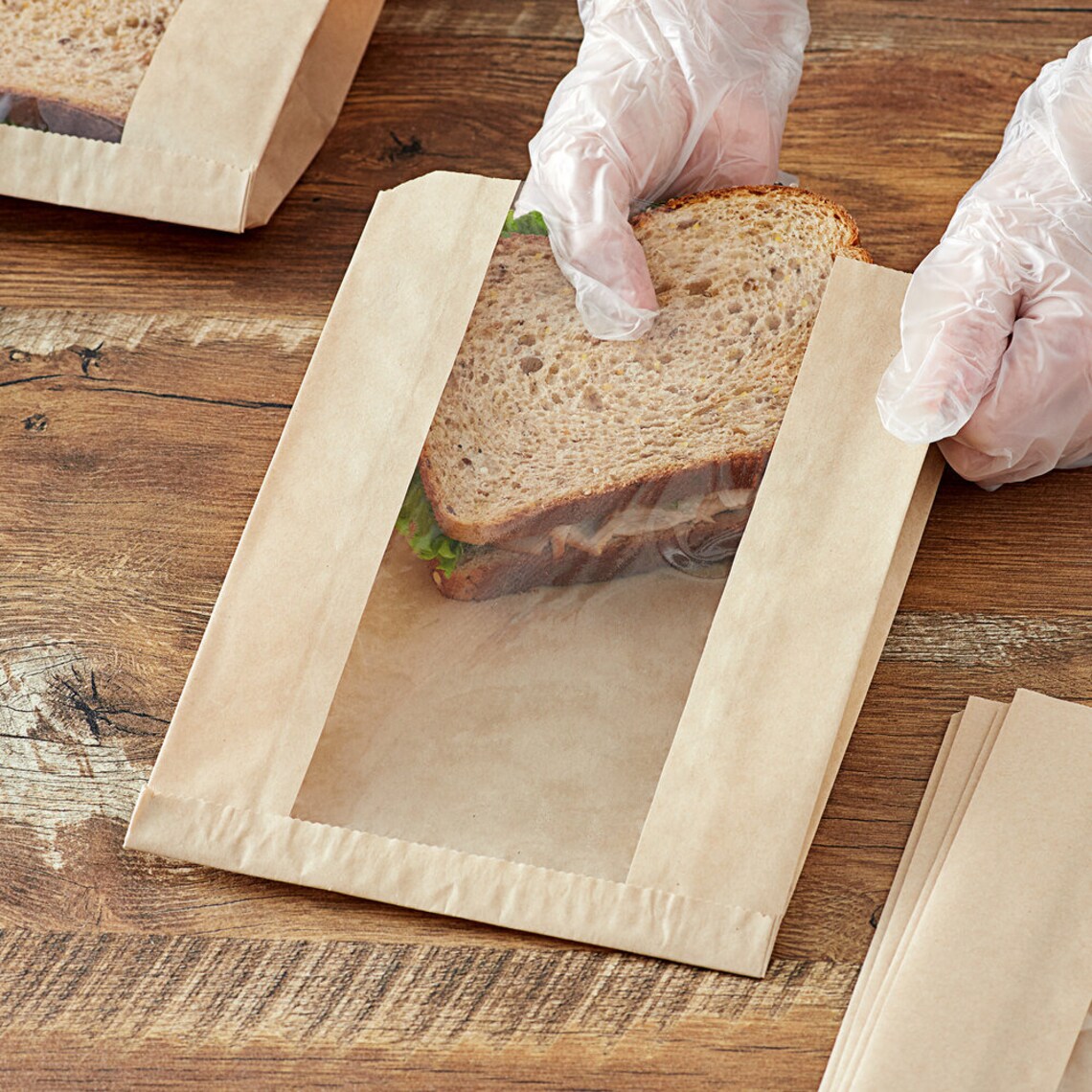 50 Kraft Paper Window Bakery Treat Bags 6 1/2x2x8 1/2 | Etsy