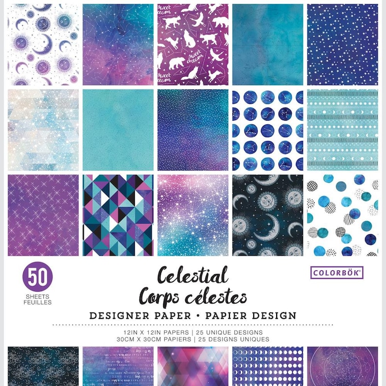 Celestial Colorbok Designer Paper Pad 50 Sheets 12 X 12 Inches - Etsy