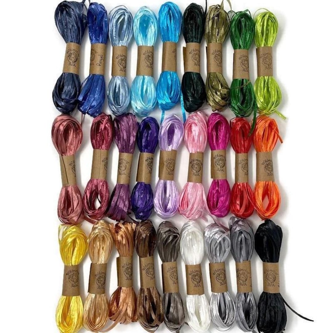 Pearlized Raffia Ribbon 10 Yards Natural Rayon Color Pearl Crochet Yarn ...