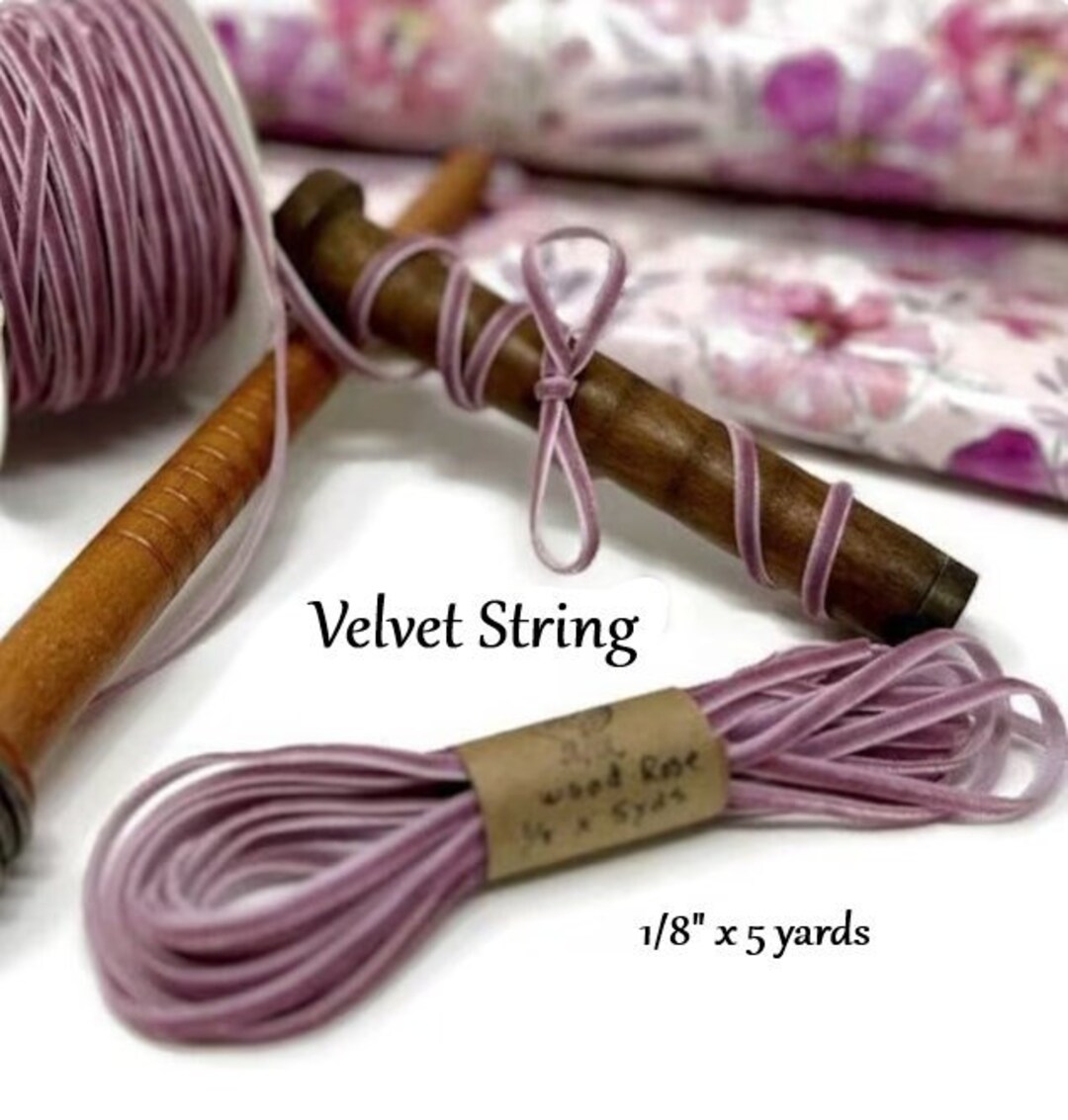Wood Rose Velvet String Ribbon 1/8" X 5 Yards Plush Châteaucore Cord ...