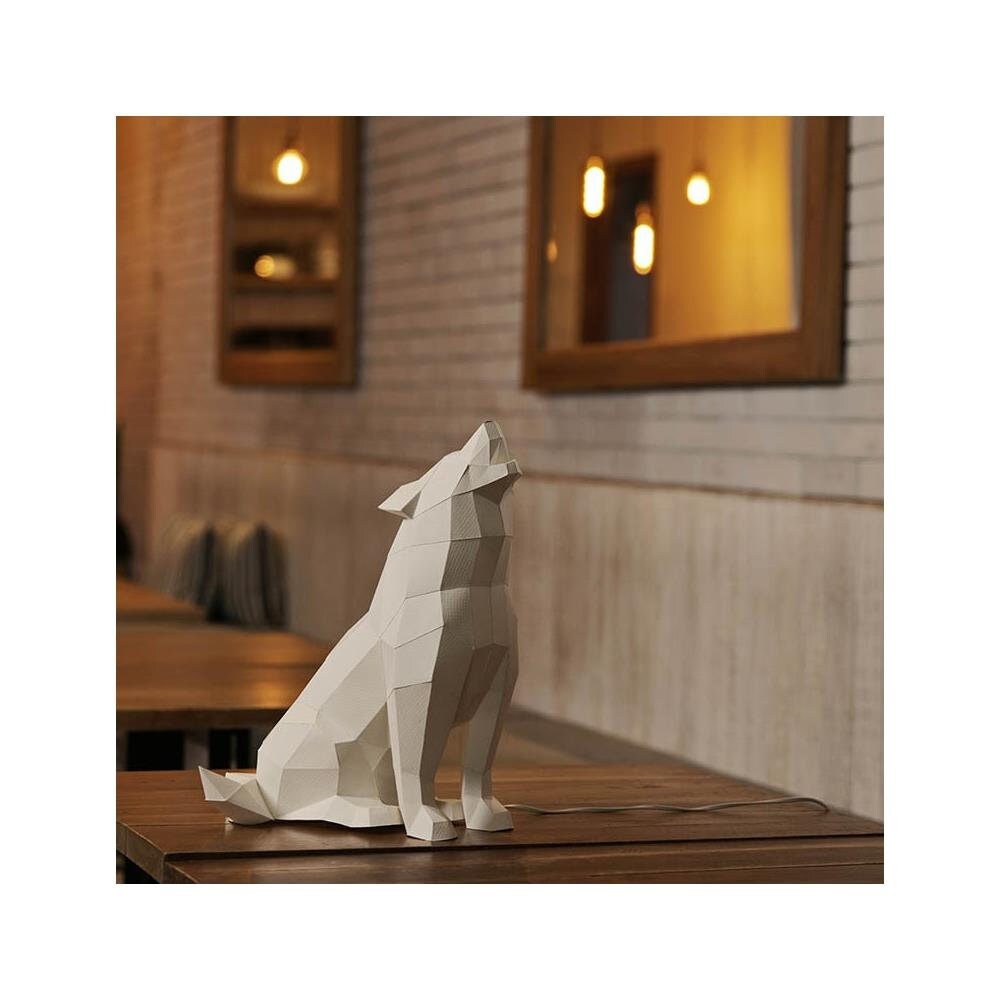 White Wolf 3D Optional Lamp Kit Interior Decor Papercraft - Etsy