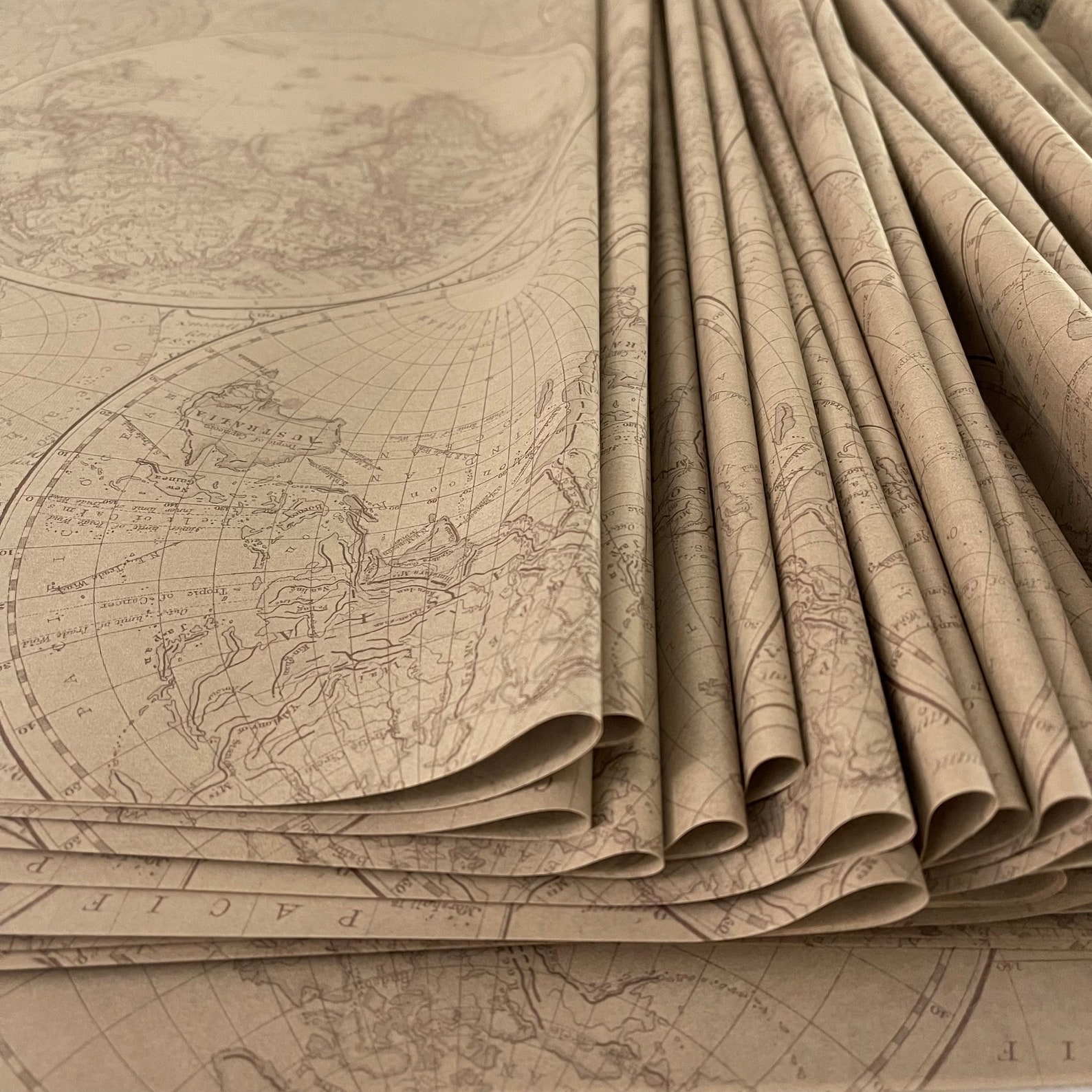 World Map Tissue Paper 20 X 30 5-10 Sheets Vintage - Etsy