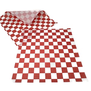 Red Checked Deli Sheets 12" X 12" Deli Paper Food Wrap Liner Nostalgic ...