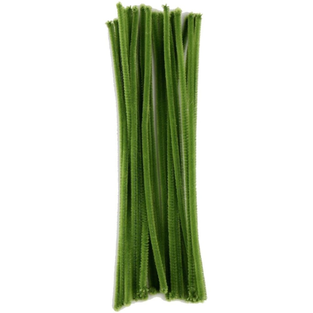 Moss Green Chenille Stems 6mm X 12 Inch 25 Pack Pipe Cleaners ...