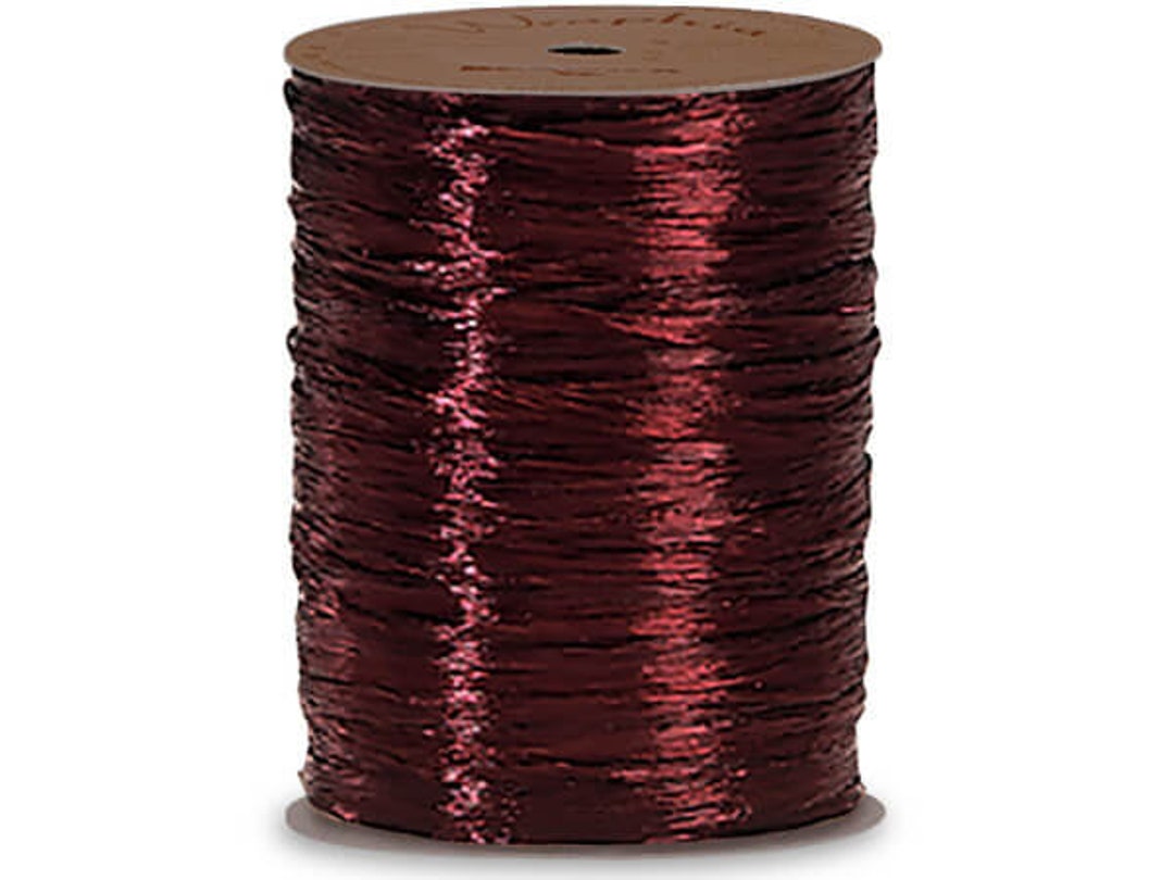 Wine Pearlized Raffia Ribbon 100 Yard Berwick Wraphia Rayon Burgundy ...