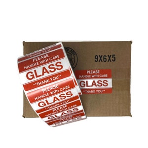 500 Glass Please Handle With Care Label 2 X 3 Roll Permanent Sticker ...