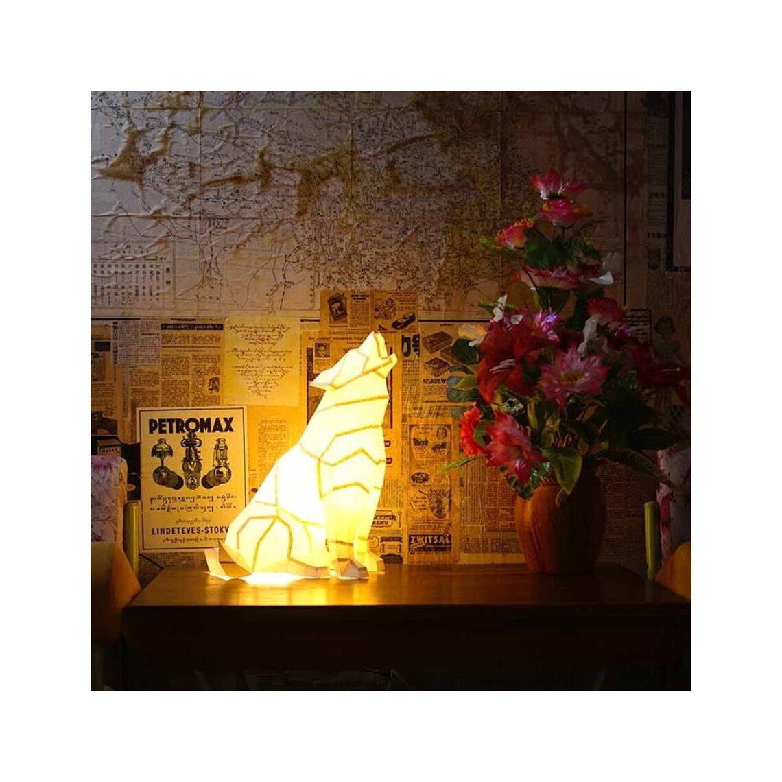 White Wolf 3D Optional Lamp Kit Interior Decor Papercraft - Etsy