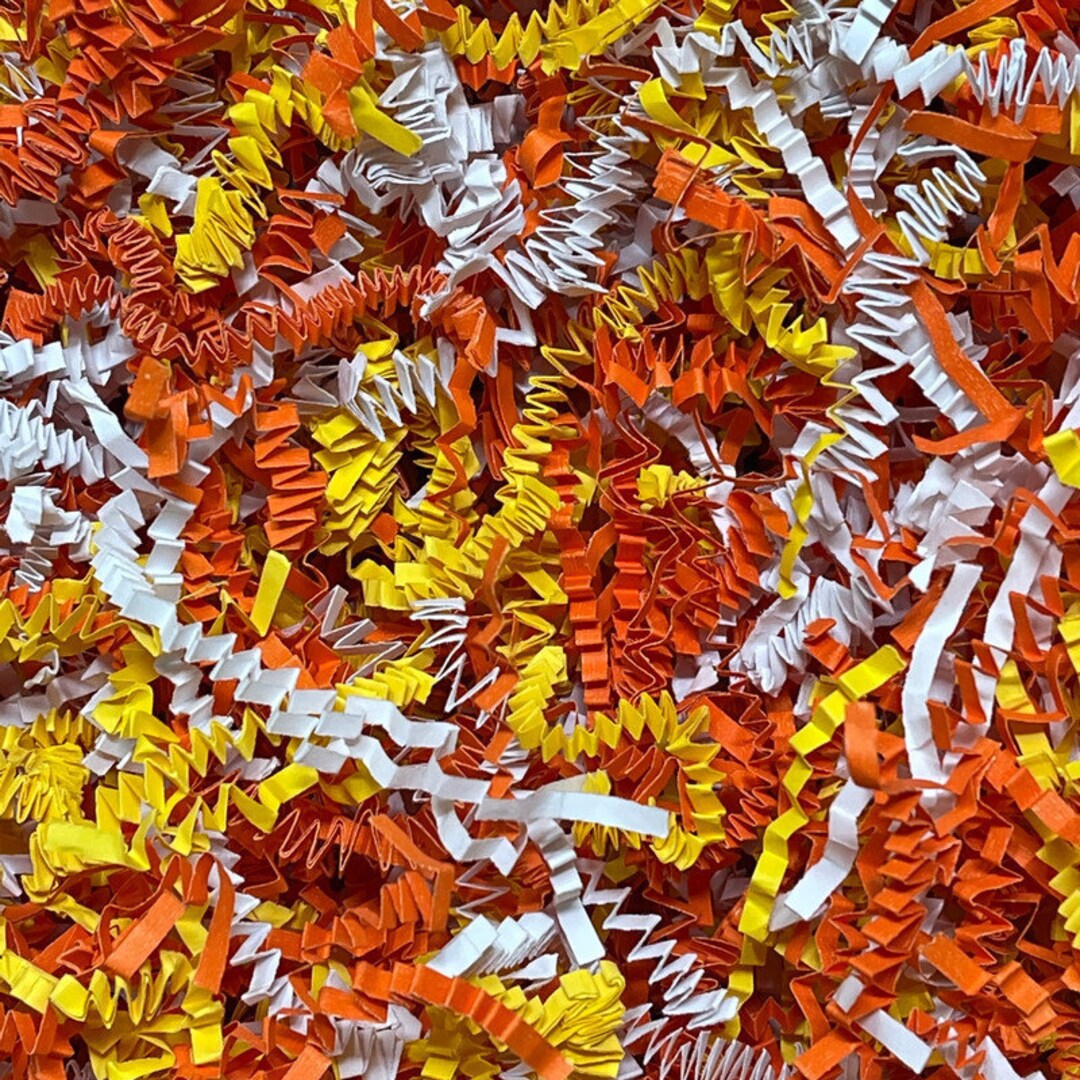 Candy Corn Crinkle Paper Shred 4oz Eco-friendly Gift Wrapping Halloween ...