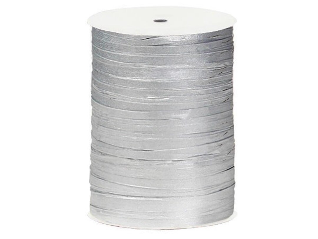 Metallic Silver Paper Raffia Ribbon 100 YDS Party Decor Gift Paper ...