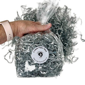 Silver Metallic Crinkle Paper Shred 4oz Eco-friendly Gift Wrapping ...