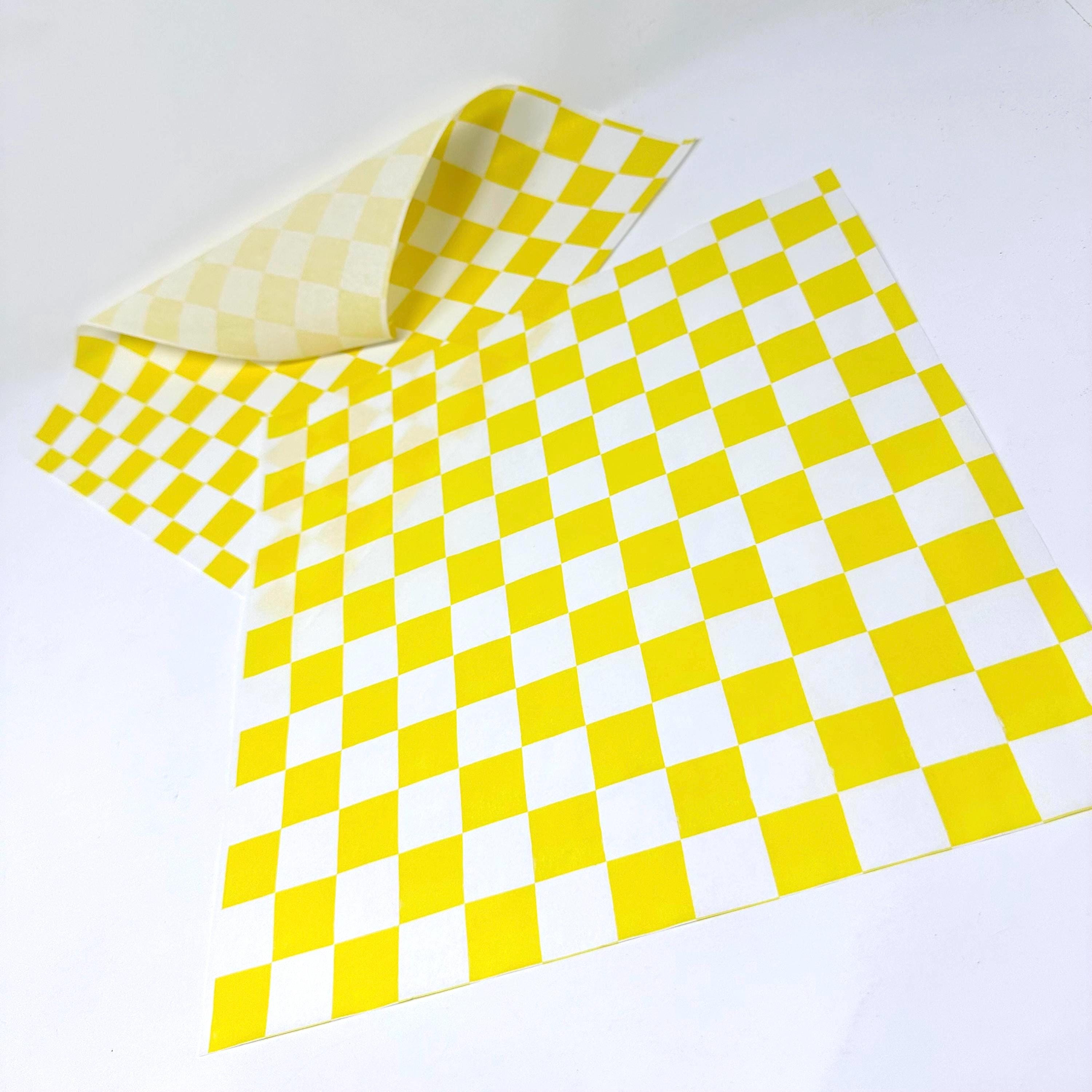 Yellow Checked Deli Sheets 12" X 12" Deli Paper Food Wrap Liner ...