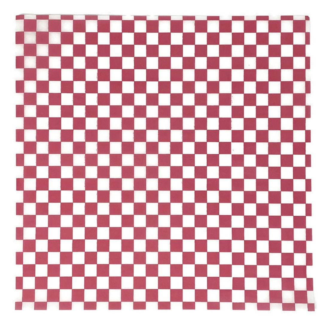 Red Checkerboard Dry Wax Sheets 12" X 12" Food Wrap Liner Nostalgic ...